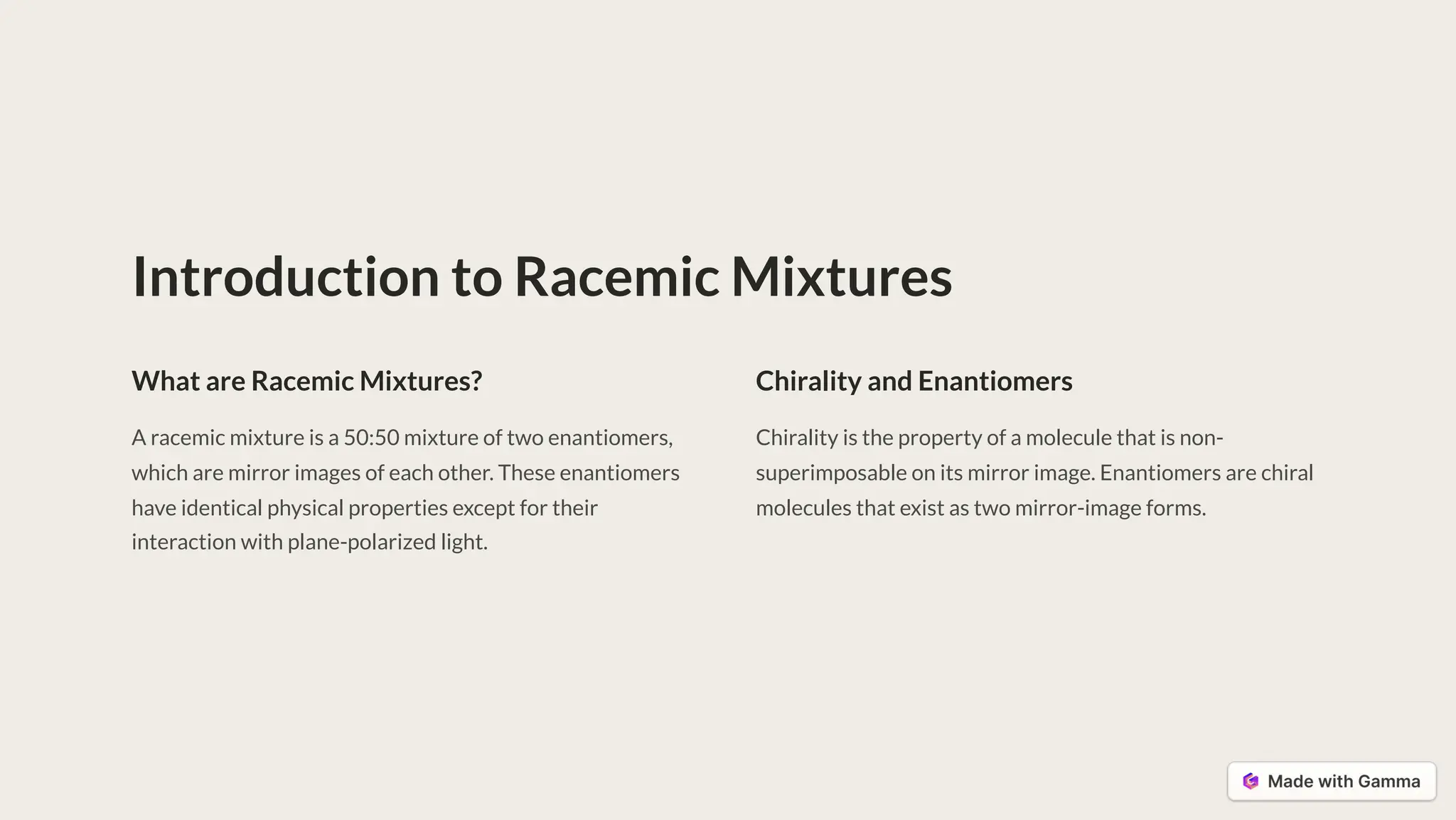 Resolution of Racemic Mixture of POC-III | PDF