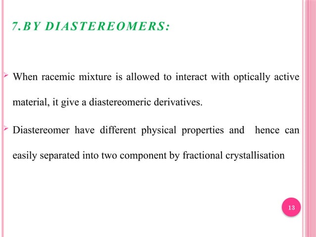 Resolution of Racemic mixture notes with explanation | PPTX