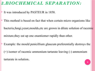 Resolution of Racemic mixture notes with explanation | PPTX