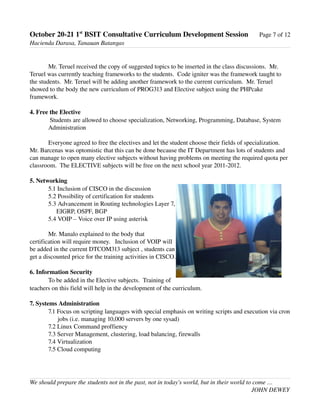 Summative Report: 1st Consultative Curriculum Dev Oct. 20-21 | PDF