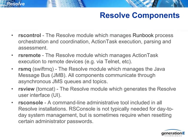 Resolve RBA v3 Architecture Overview | PPTX | Operating Systems | Computer Software and Applications