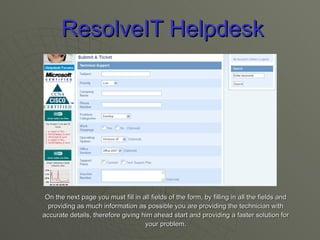 Resolve It Helpdesk | PPT