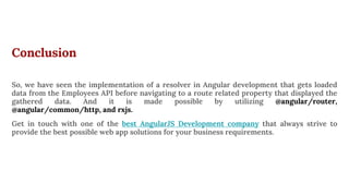 Resolver in Angular | PPT