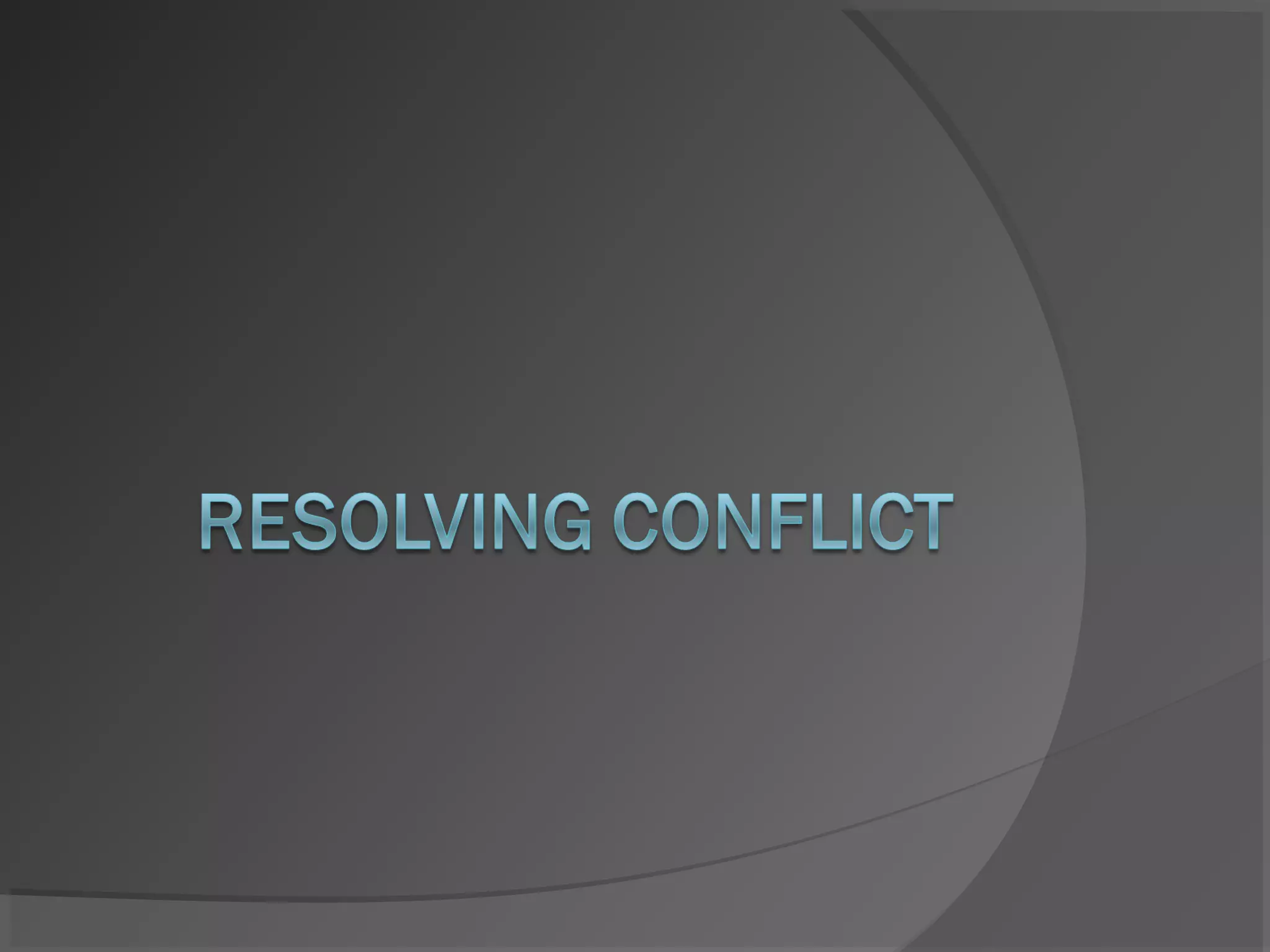 Resolving conflict | PPT