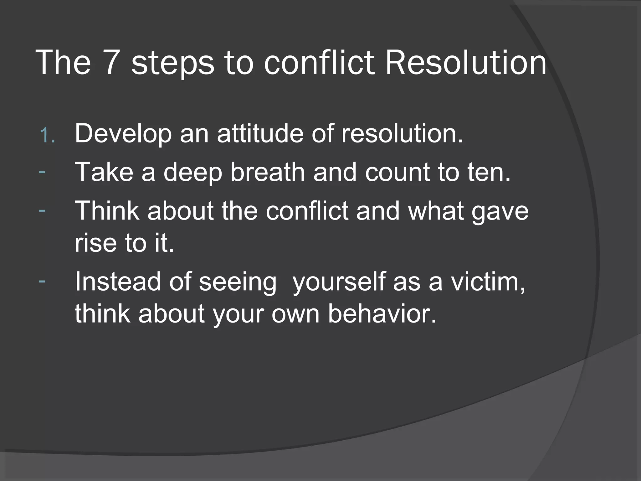 Resolving conflict | PPT