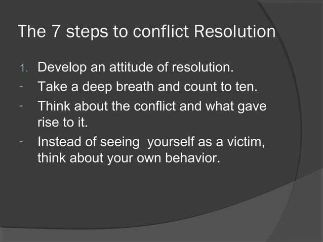 Resolving conflict | PPT
