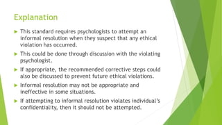 Standard for Resolving ethical issues | PPTX