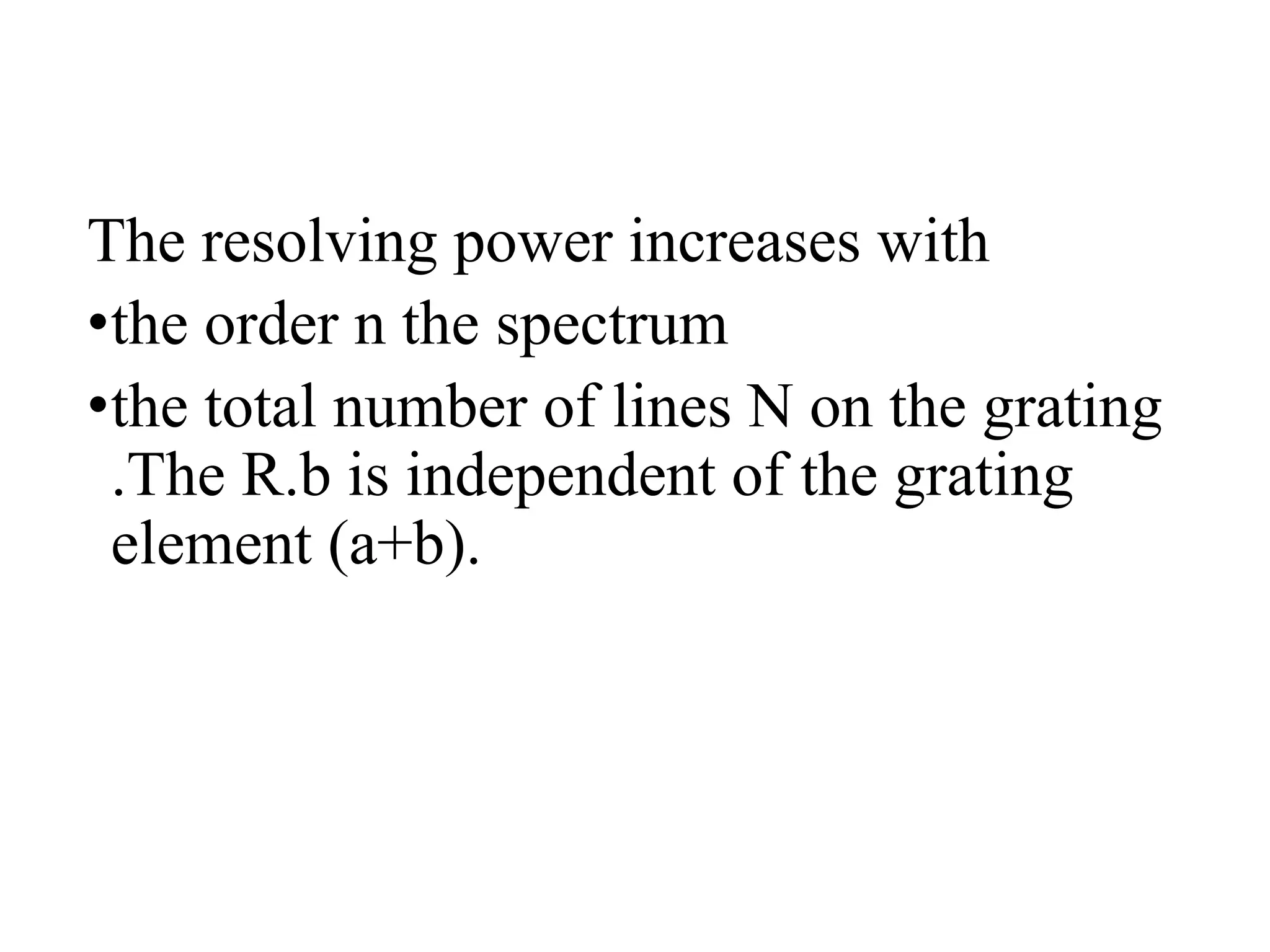 RESOLVING POWER OF A PLANE DIFFRACTION GRATING THEORY.pptx