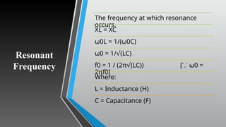 RESONANCE in electrical engineering students | PPTX
