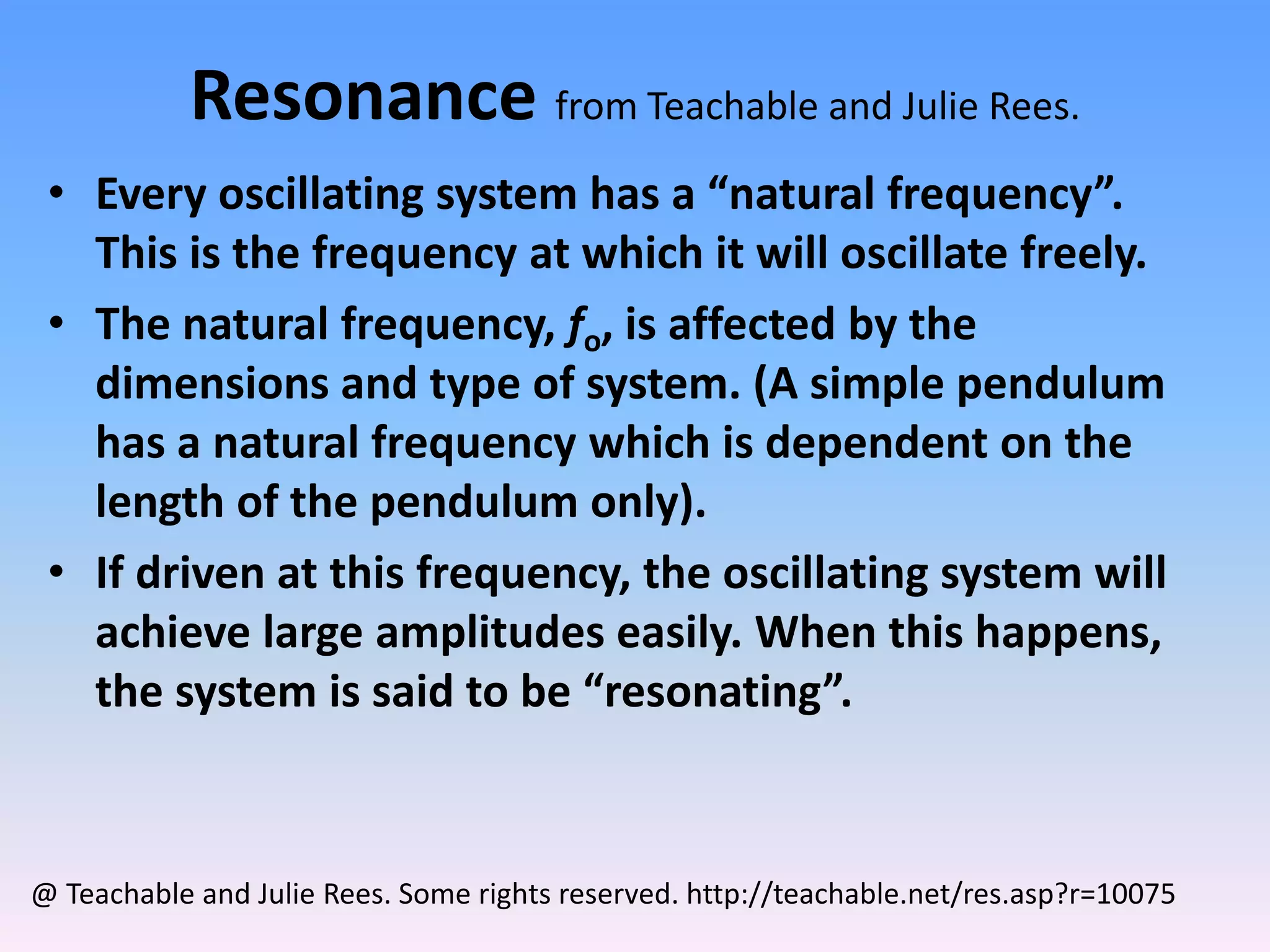 Resonance and natural frequency, uses and precautions nis | PPTX