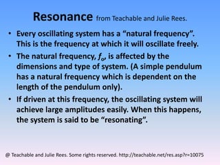 Resonance and natural frequency, uses and precautions nis | PPTX ...