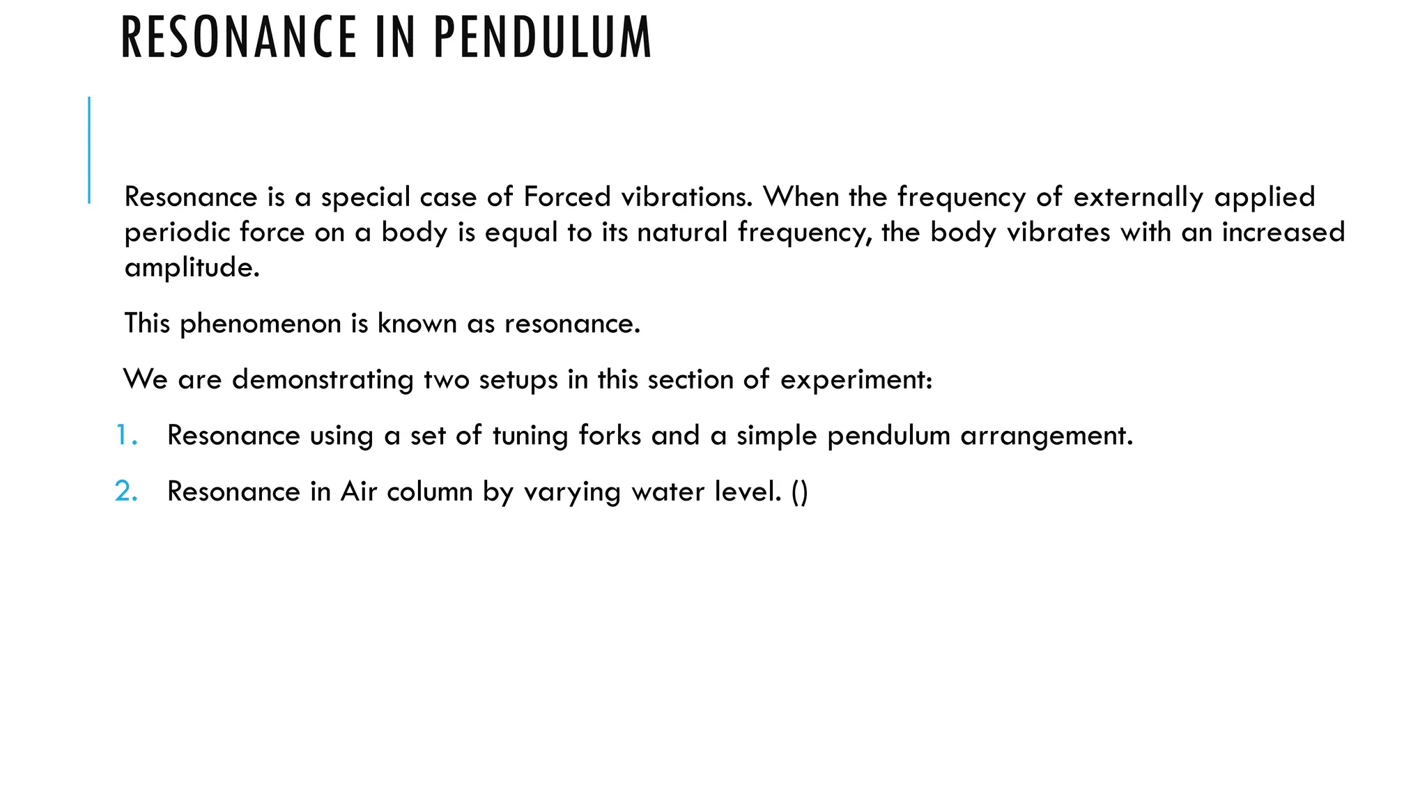 Resonance Experiment for High School Students | PPTX