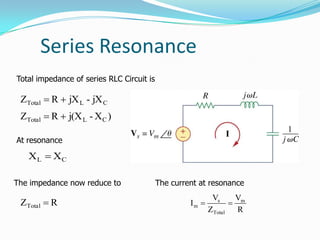 Resonance in series and parallel circuits | PPTX