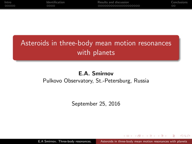 Mean motion resonances in the main belt | PPT