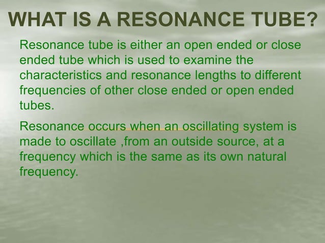 Resonance tube - By Aditya Abeysinghe | PPTX | Audio Production ...