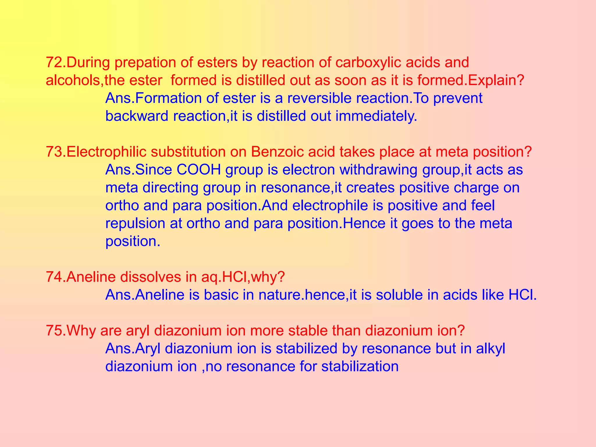 ORGANIC CHEMISTRY REASONING QUESTIONS | PPSX