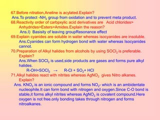 ORGANIC CHEMISTRY REASONING QUESTIONS | PPSX