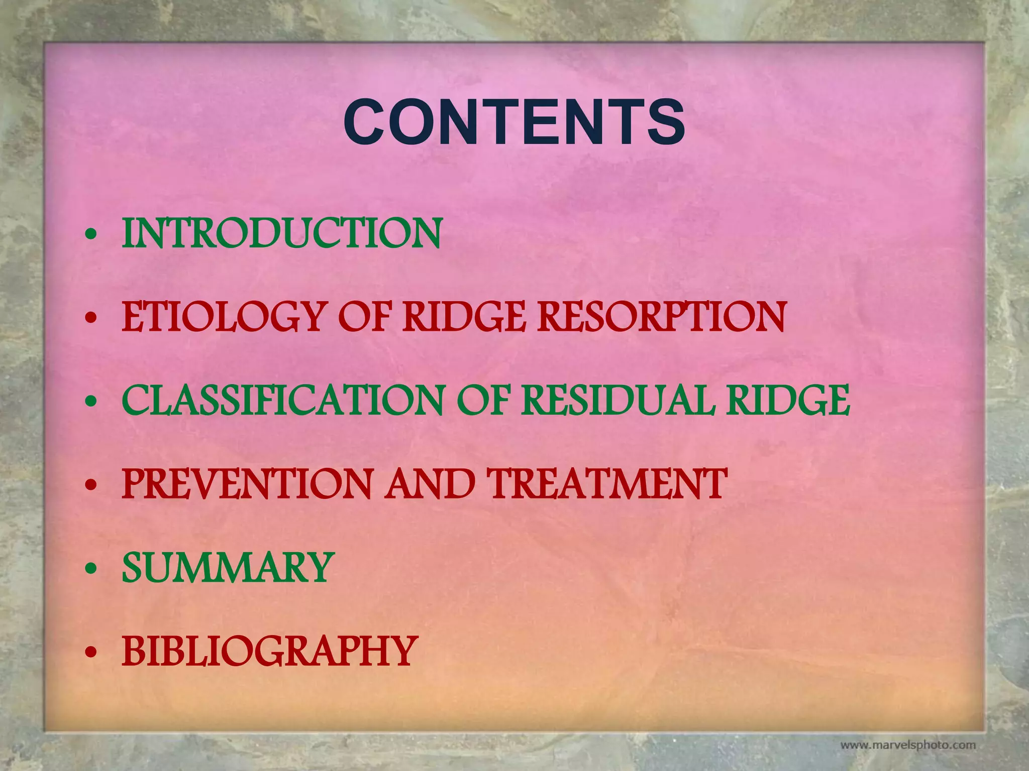 Resorbed ridge seminar koto | PPTX