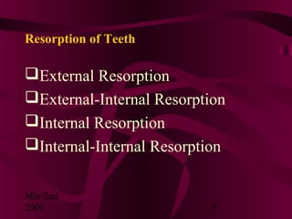 Teeth Resorption | PPT