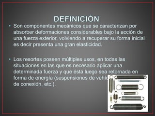 Resortes,Funcion, Clasificacion y tipos | PPTX