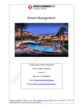 Sample Report on Resort management | PDF