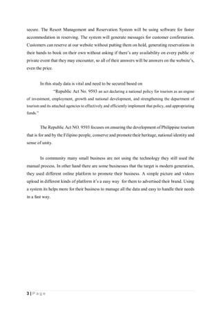 RESORT MANAGEMENT AND RESERVATION SYSTEM PROJECT REPORT. | PDF