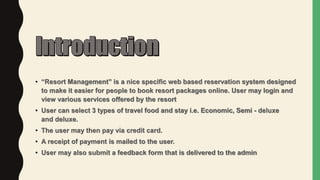 Online Resort management system | PPTX