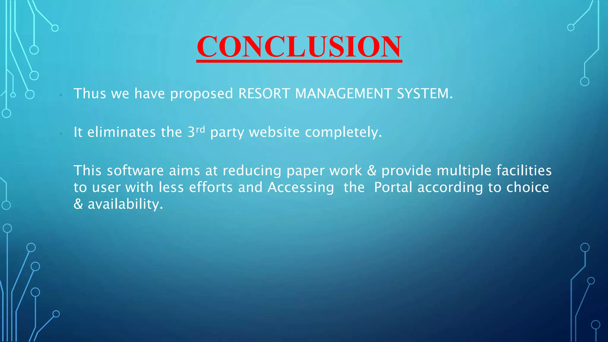 Resort management system | PPTX