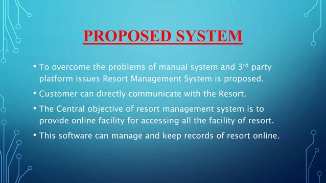 Resort management system | PPTX