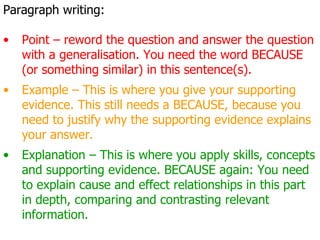 Resource 10 - Significance Writing Paragraphs | PPT | Geography | Science