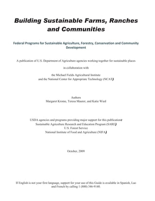 Building Sustainable Farms, Ranches and Communities | PDF