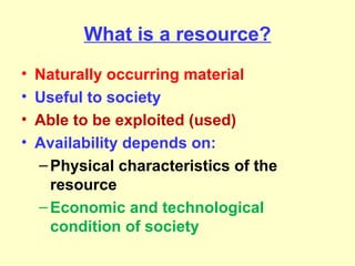 Resource, Geography | PPT