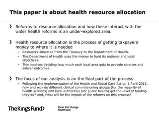 David Buck on improving the allocation of health resources in England ...
