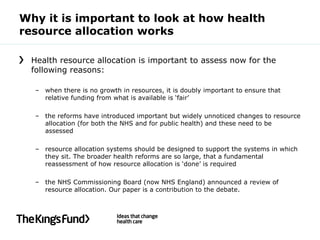 David Buck on improving the allocation of health resources in England ...