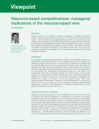 Resource based competitiveness | PDF