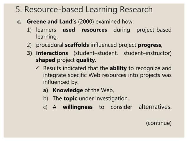 Resource based learning 2 | PPTX | Education