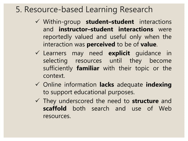 Resource based learning 2 | PPTX | Education