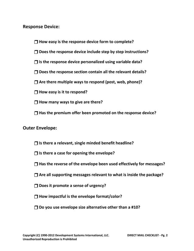 Resource direct-mail-checklist | PDF