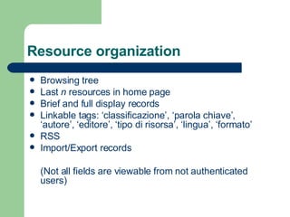 Resource discovery and information sharing: reaching the 2.0 turn | PPT