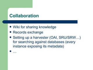 Resource discovery and information sharing: reaching the 2.0 turn | PPT