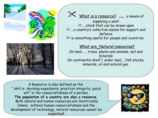 Resource Exploitation And Mangement Lesson1 | PPT