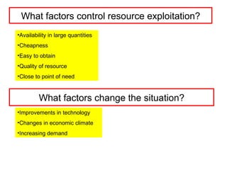 Resource Exploitation And Mangement Lesson1 | PPT