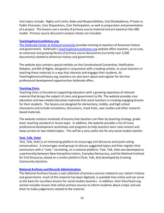 Resource List for Civics Teachers | PDF