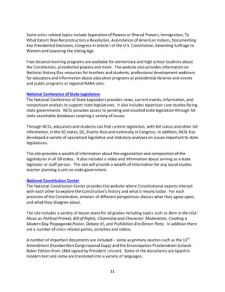 Resource List for Civics Teachers | PDF