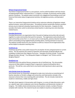 Resource List for Civics Teachers | PDF