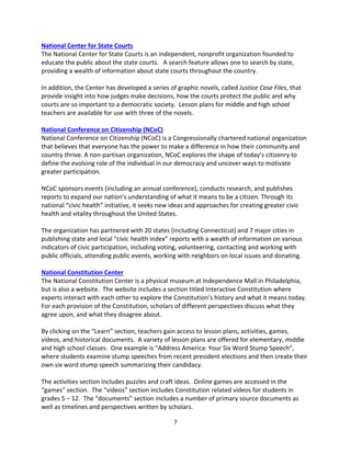 Resource List for Civics Teachers | PDF