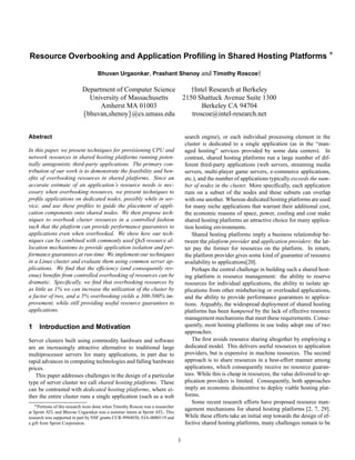 Resource Overbooking and Application Proﬁling in Shared ... | PDF