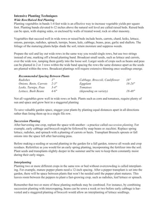 Intensive Vegetable Gardening - New Hampshire University | PDF