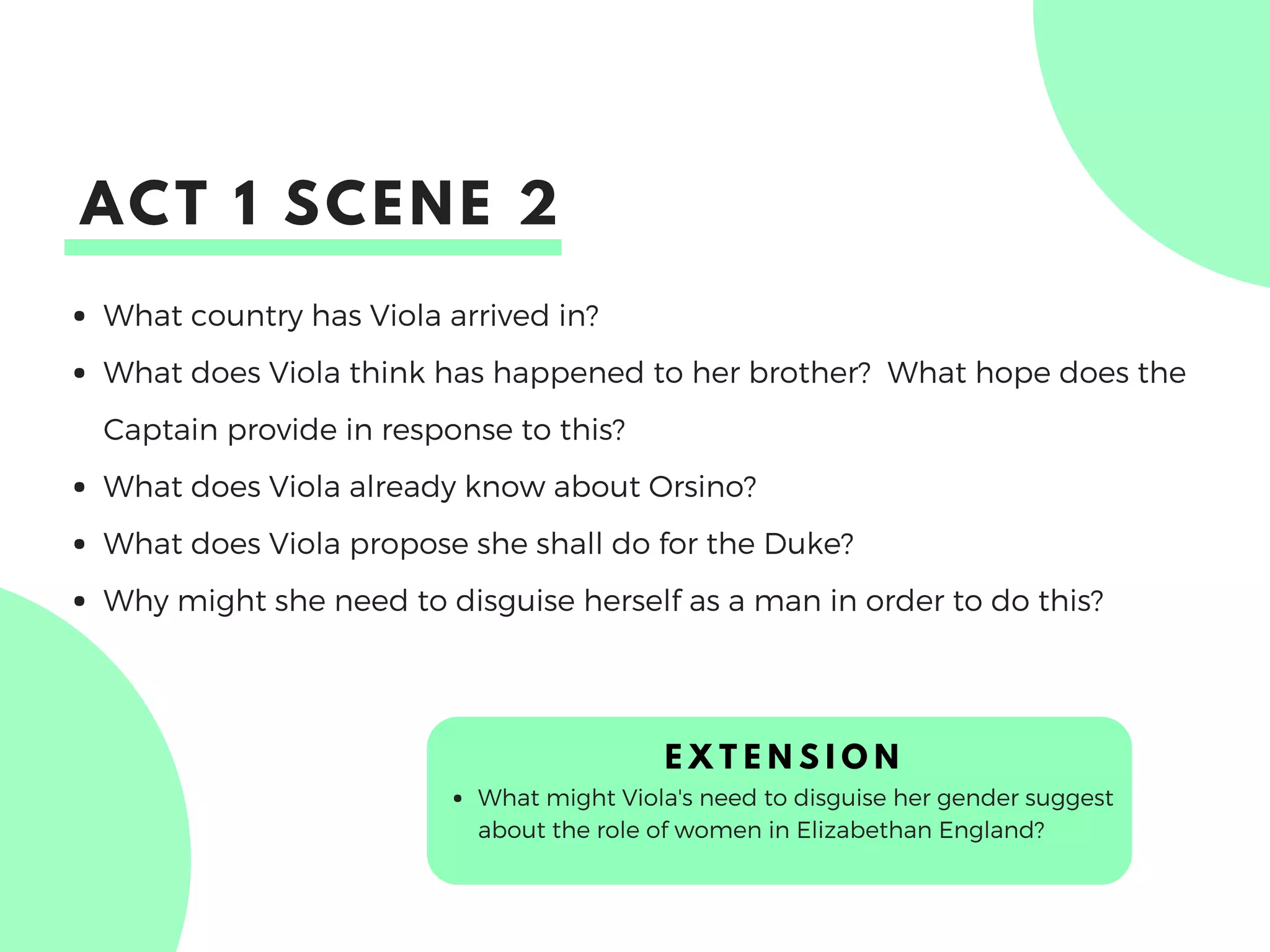 Resource 11 twelfth night scene questions | PDF