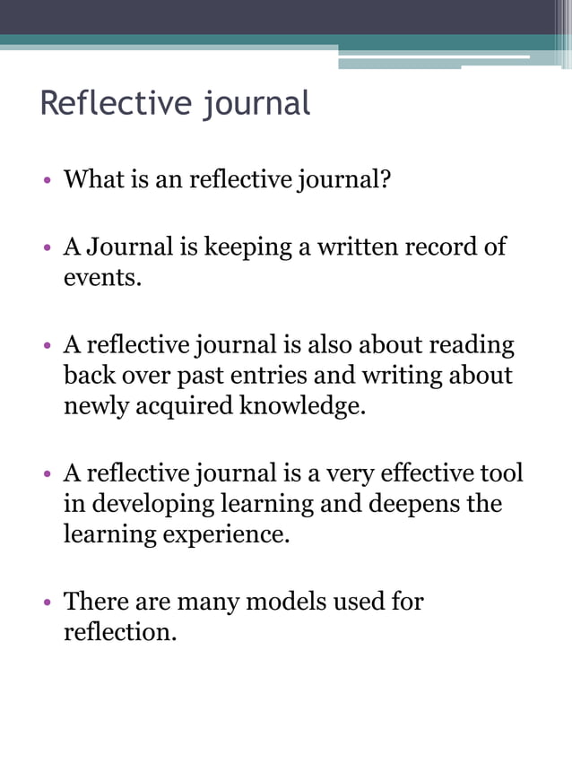 Resource 1 reflective journals | PPTX